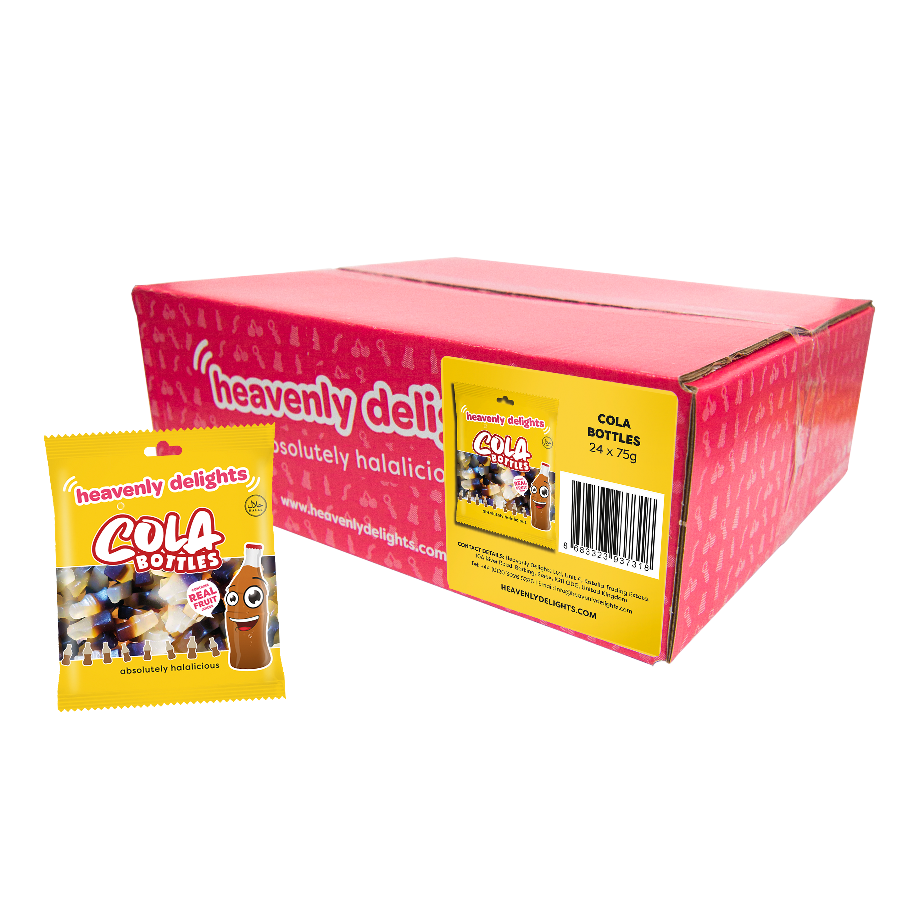 Cola Bottles - 24 x 70g Packs – Heavenly Delights Halal Sweets